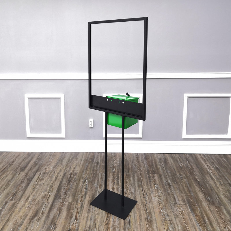 FixtureDisplays Poster Stand with Metal Donation Box Suggestion Box Charity Box Fundraising Box ...